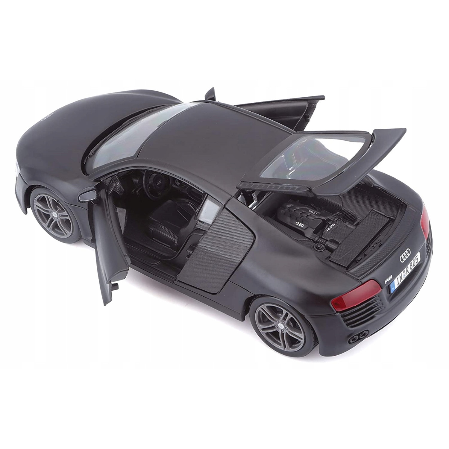 Automacheta Audi R8, Maisto, Metal/Plastic, Scara 1:24, Negru mat - eMAG.ro