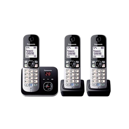 Telefon fara fir DECT Panasonic cu 3 receptoare, KX-TG6823 - eMAG.ro