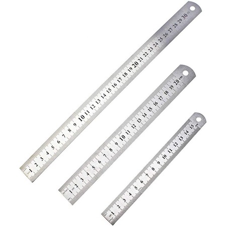 Set 3 rigle, Inox, 15/20/30cm, Argintiu - eMAG.ro