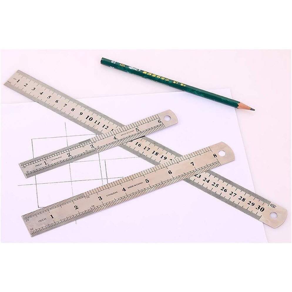Set 3 rigle, Inox, 15/20/30cm, Argintiu - eMAG.ro