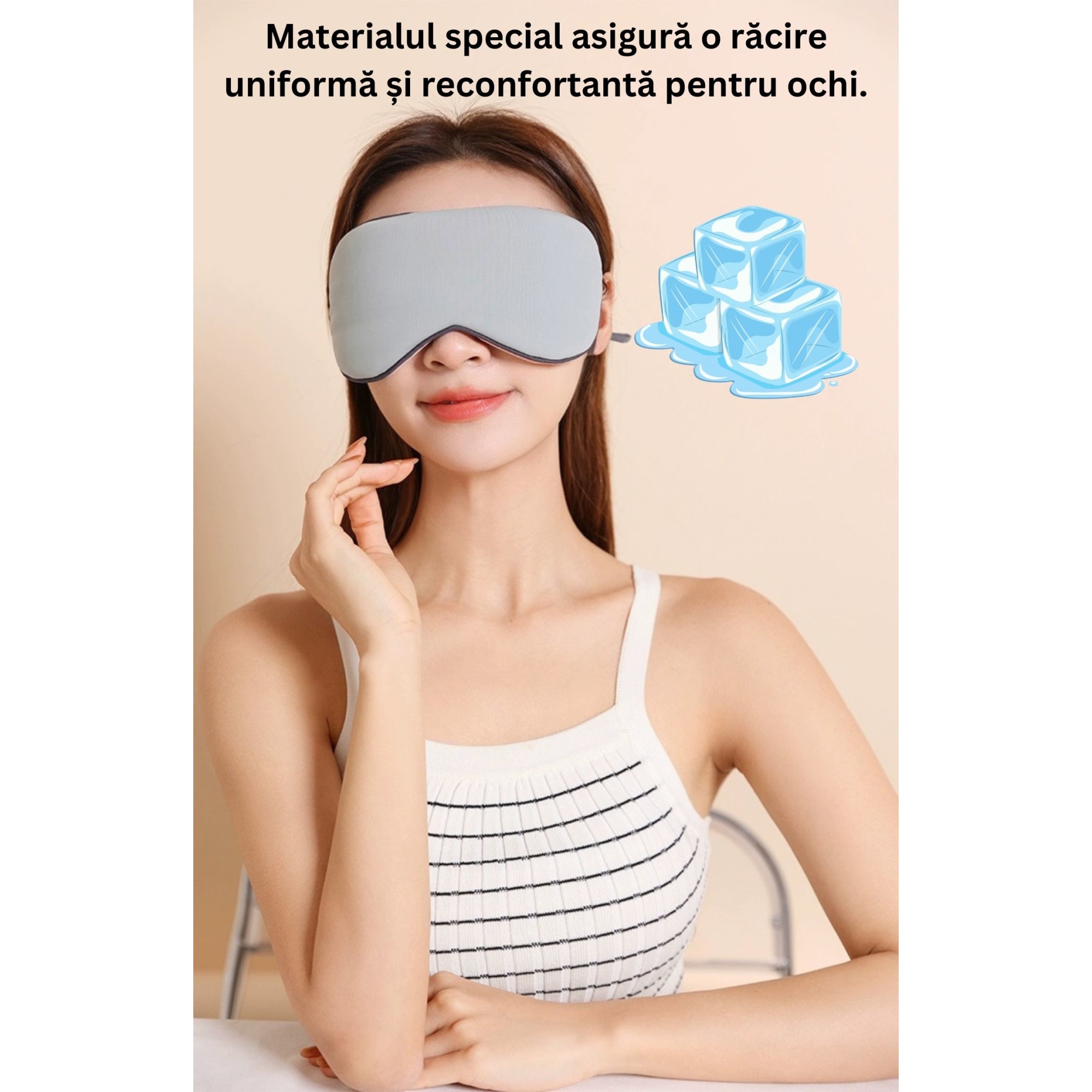 Masca de dormit pentru ochi, Jask, cu doua fete, calduroasa si ...