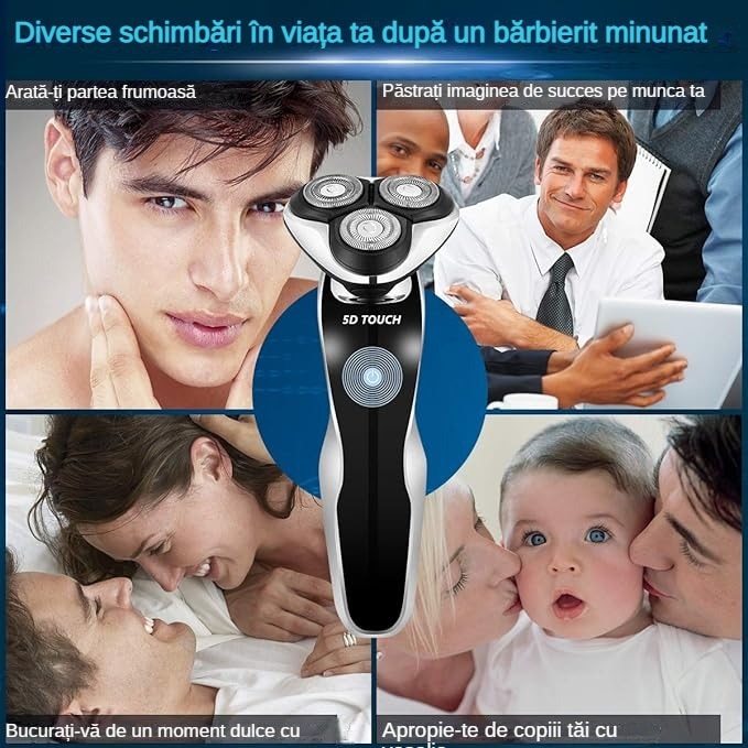 Aparat de barbierit electric, 3 cai, USB, IPX4, Durata de viata a ...