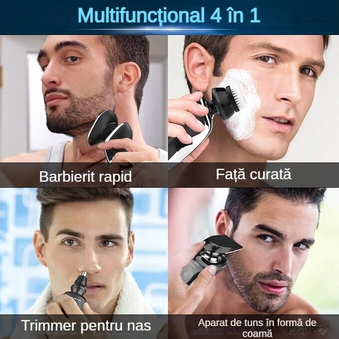Aparat de barbierit electric, 3 cai, USB, IPX4, Durata de viata a ...