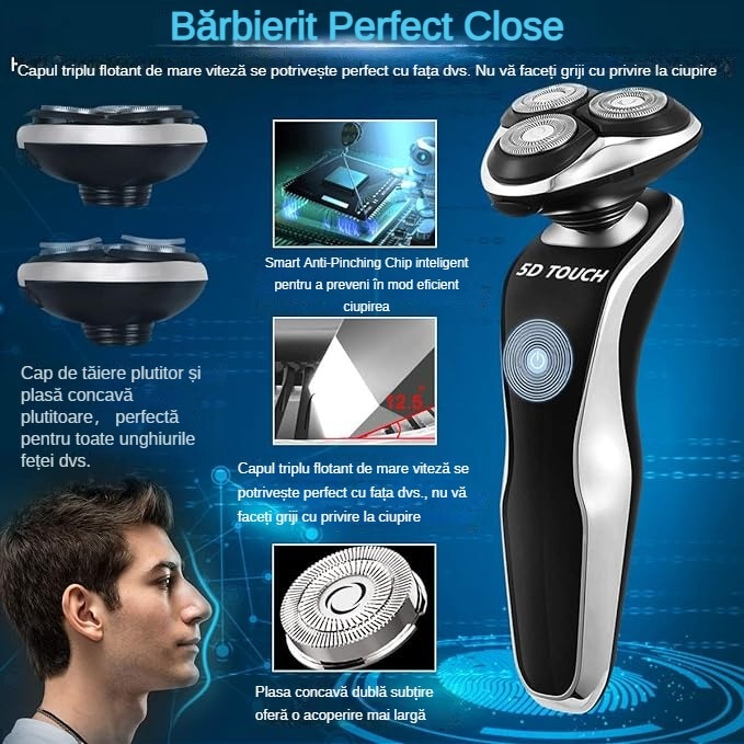 Aparat de barbierit electric, 3 cai, USB, IPX4, Durata de viata a ...
