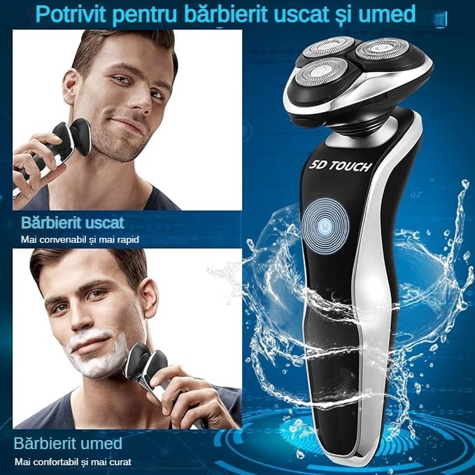 Aparat de barbierit electric, 3 cai, USB, IPX4, Durata de viata a ...