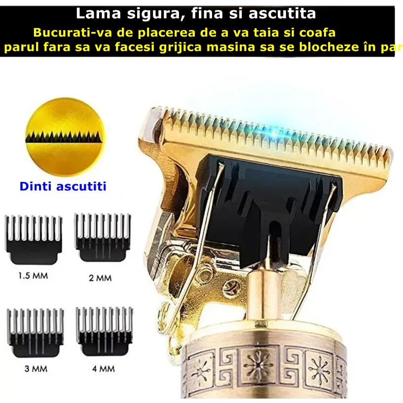 Masina de Tuns Profesionala pentru Par, Barba si Contur, Acumulator si ...