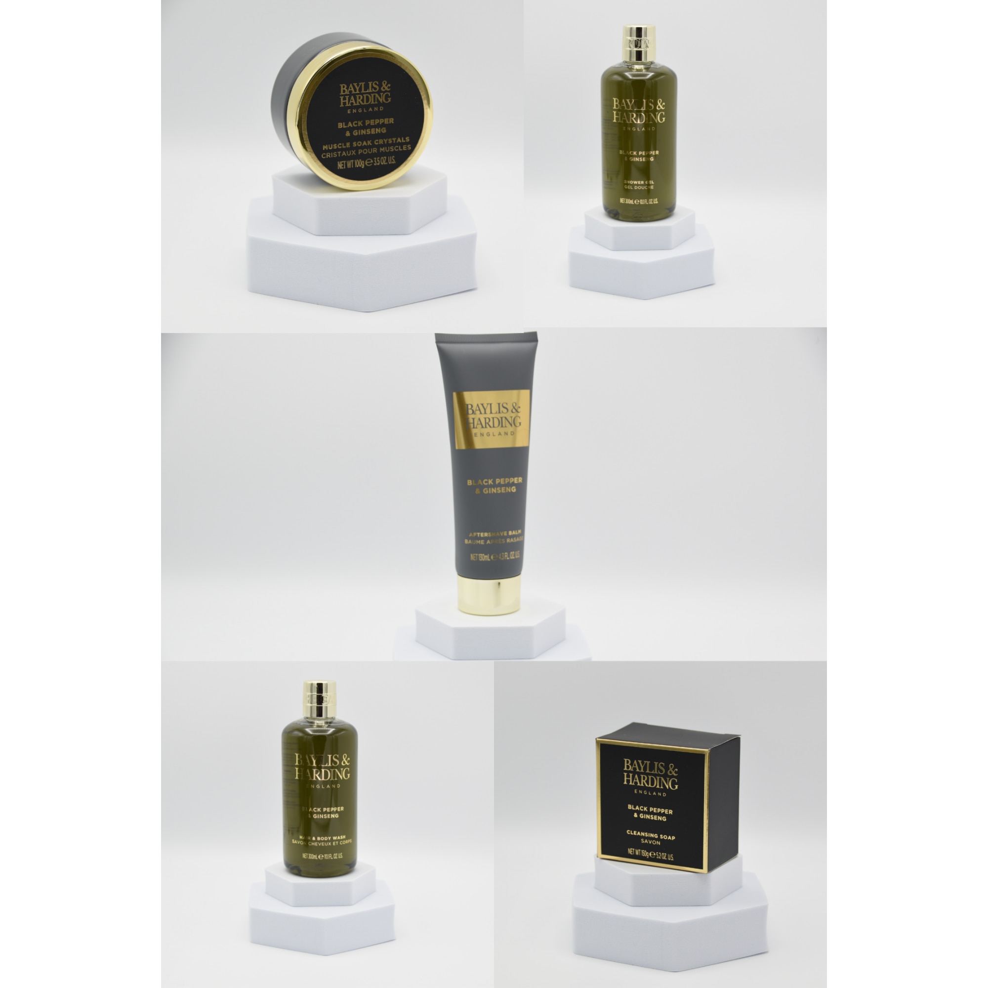Set 5 Piese Baylis & Harding, Barbati, Gel Baie Si Dus 300 ml, Sampon ...