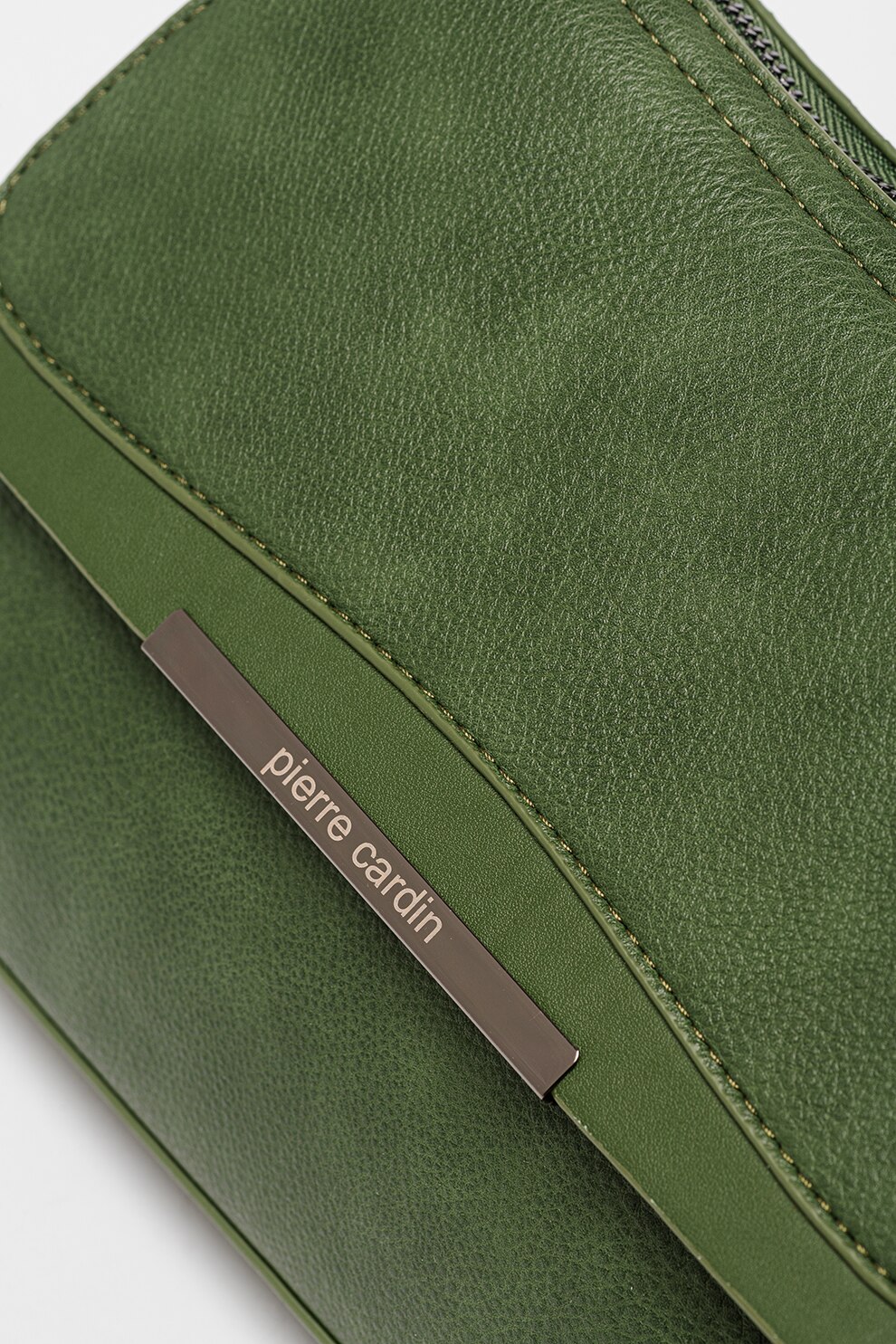 Pierre Cardin, Geanta de piele cu bareta de umar si clapa, Verde - eMAG.ro
