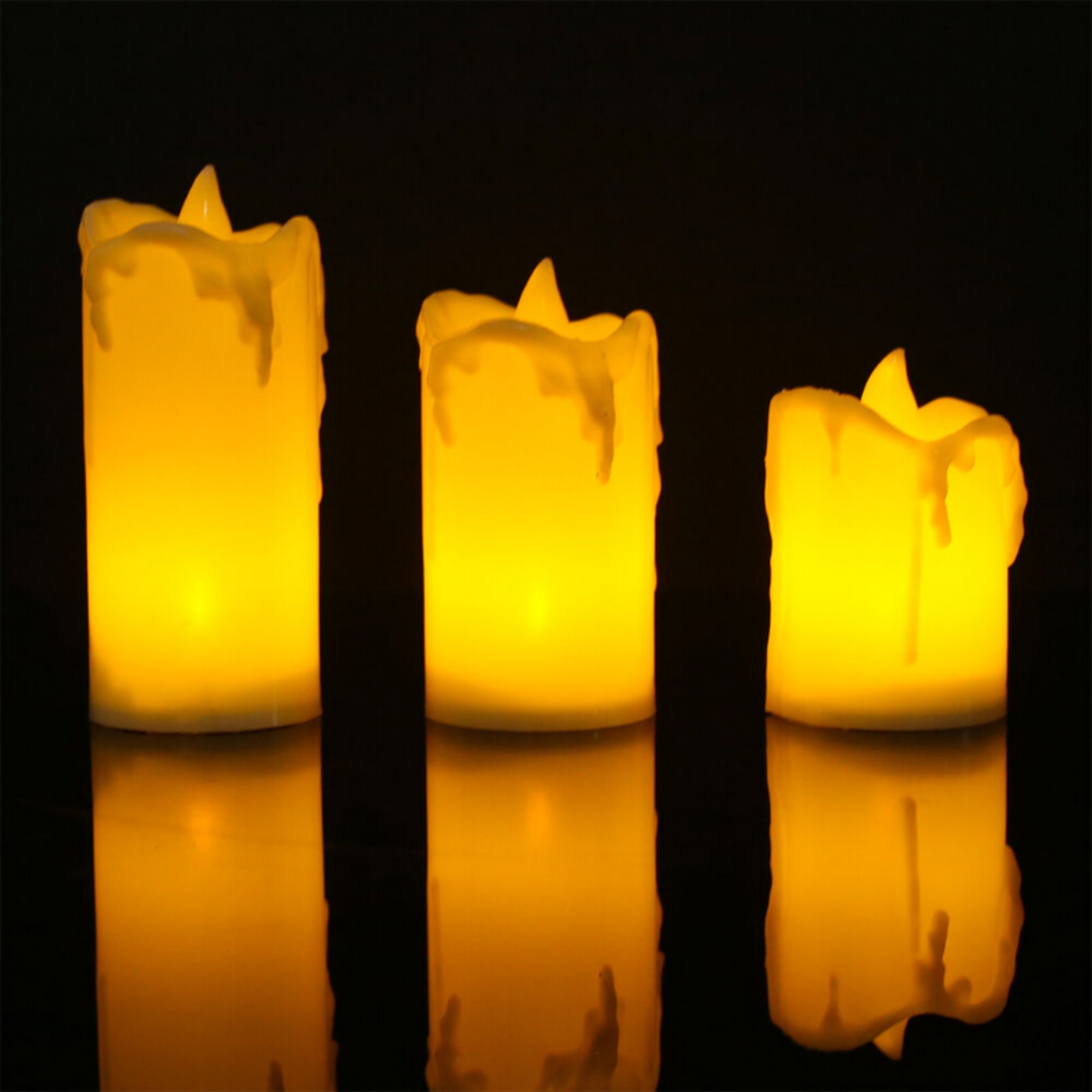 Set de 3 Lumanari LED cu Flacara Constanta si Efect de Ceara MIRAZA ...
