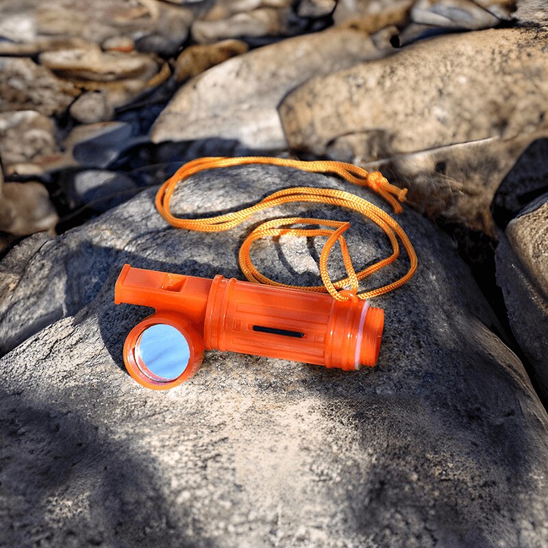 Fluier supravietuire multifunctional cu busola, amnar, oglinda ...