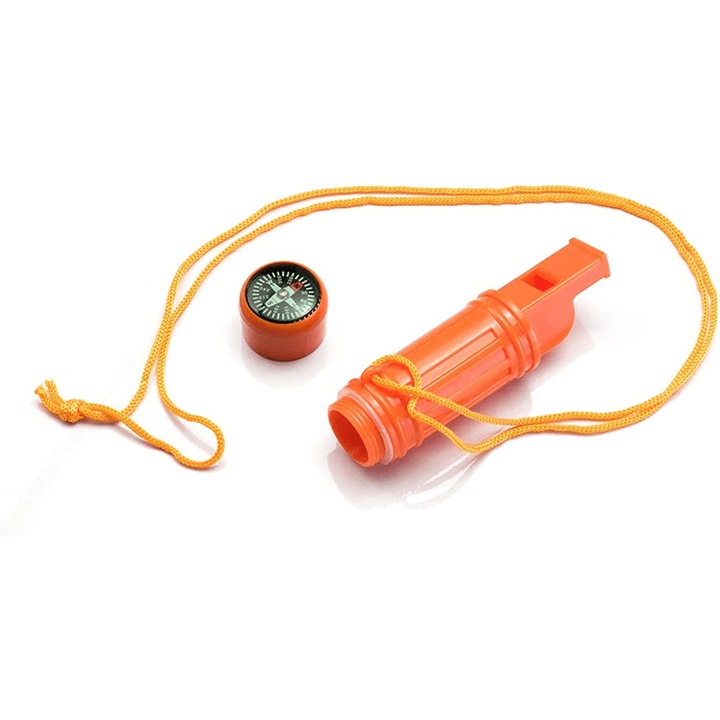 Fluier supravietuire multifunctional cu busola, amnar, oglinda ...