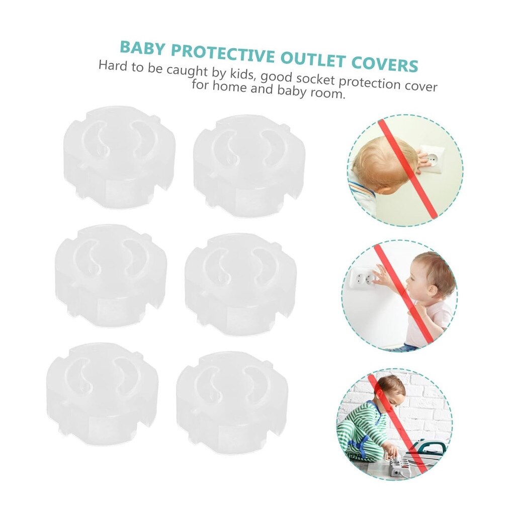 Set 6 bucati, protectie pentru prize, transparent mat - eMAG.ro