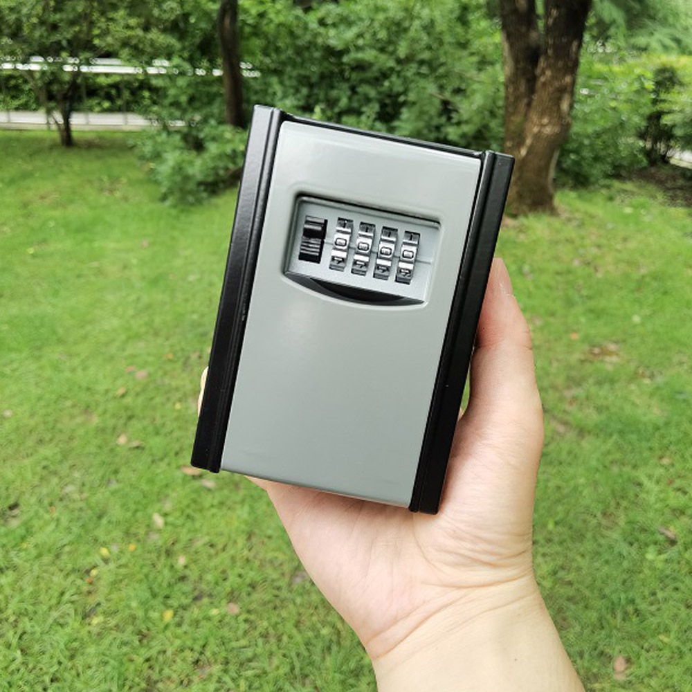 Сейф за ключове Vaxiuja Алуминиева сплав 12 X 8 5 см С аксесоари за монтаж 4 цифрен