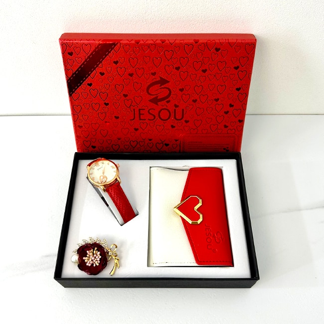 Cutie pentru femei JESOU COLLECTION cu trei articole practice, ceas ...
