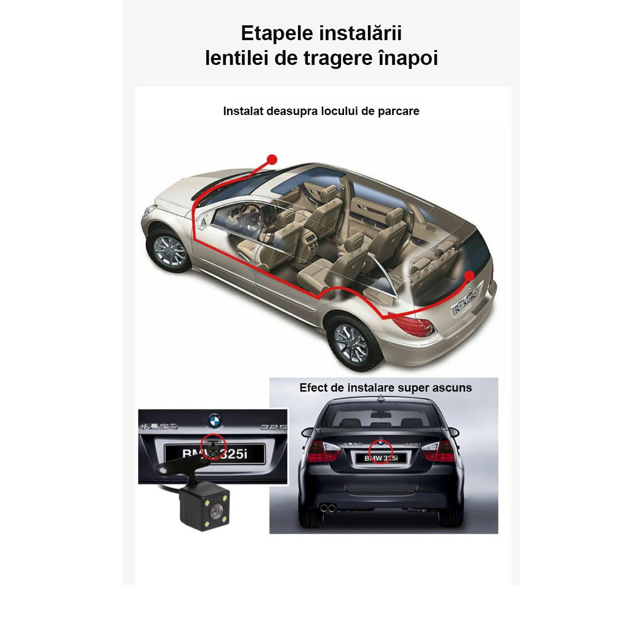 Camera Video Auto, Tip Oglinda Retrovizoare FULLHD 1080P, Ecran tactil ...