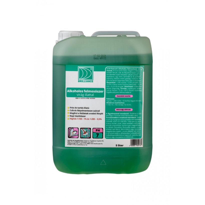 Brilliance, почистващ препарат на спиртна основа с аромат на цветя, 5л ...