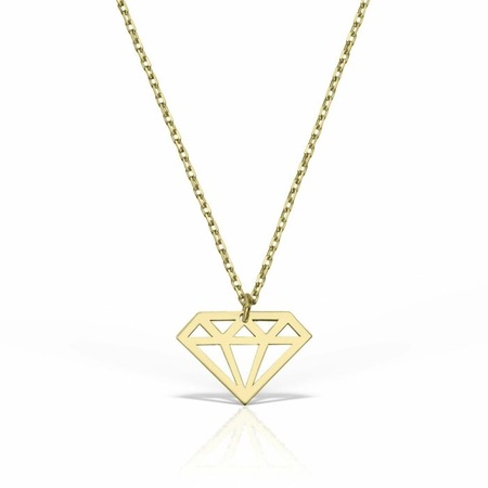 Colier din aur 14k cu pandantiv diamant din aur galben - eMAG.ro