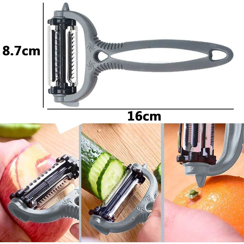 Set 2 dispozitive de decojire legume si fructe, JENUOS®, 3in1, Otel ...