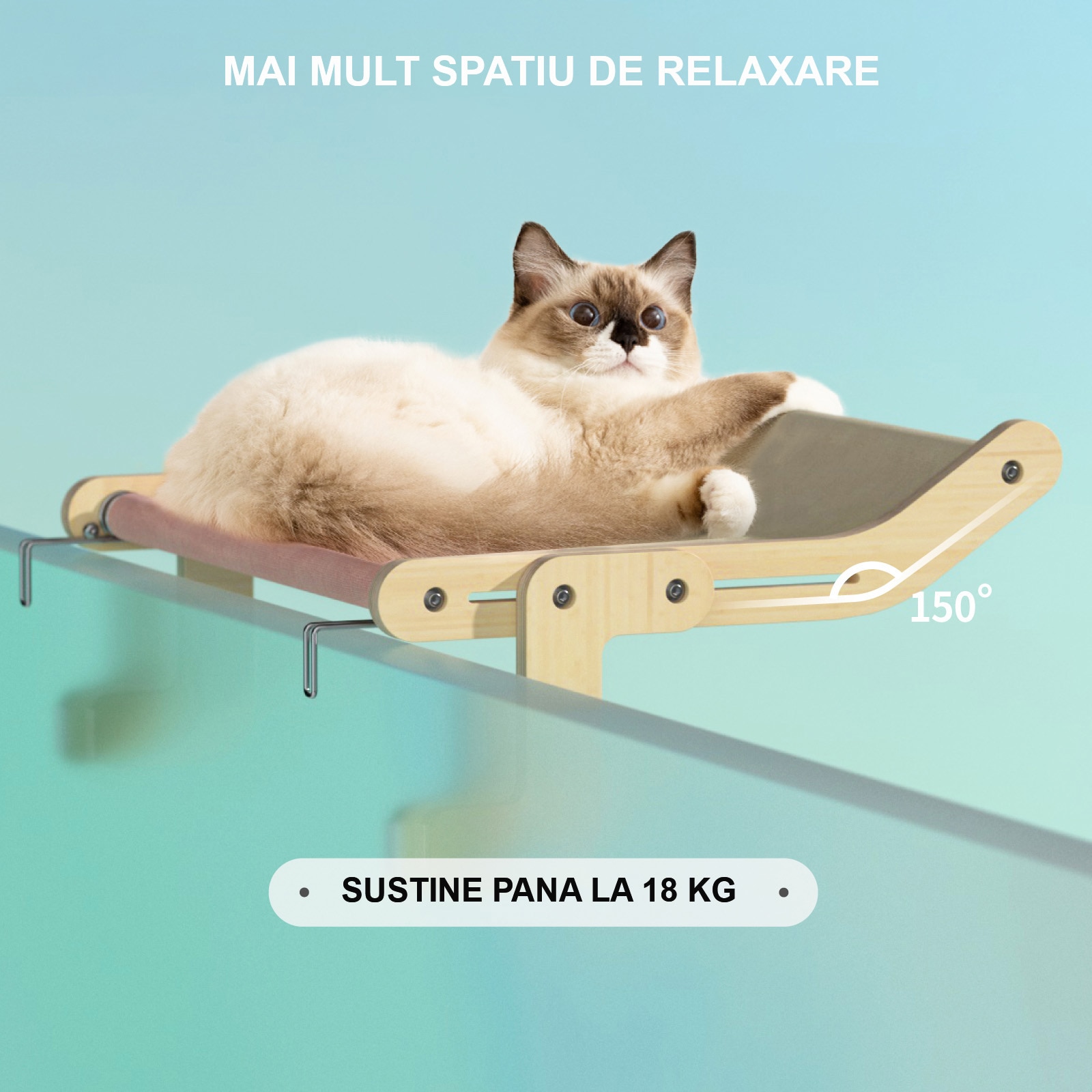 Hamac Reglabil Pentru Pisici, MewooFun, Prindere La Fereastra/Radiator ...