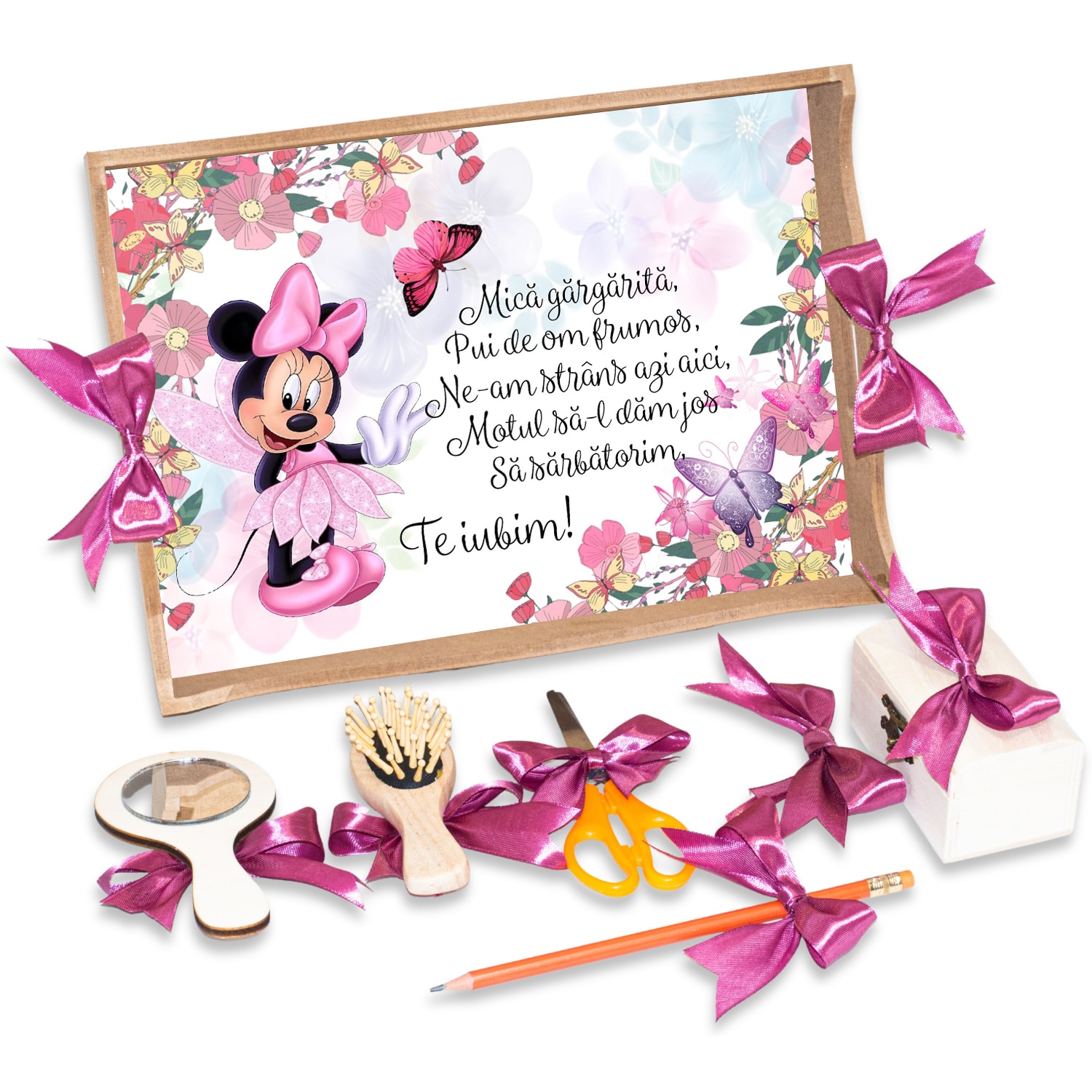 Set Tavita de Taiere Mot si Turta de pentru Fete, Model Minnie Mouse ...
