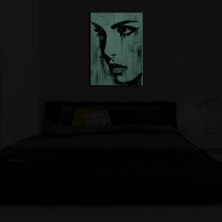 Tablou Alb-Negru Abstract Startonight, Adancimi abstracte, luminos in ...