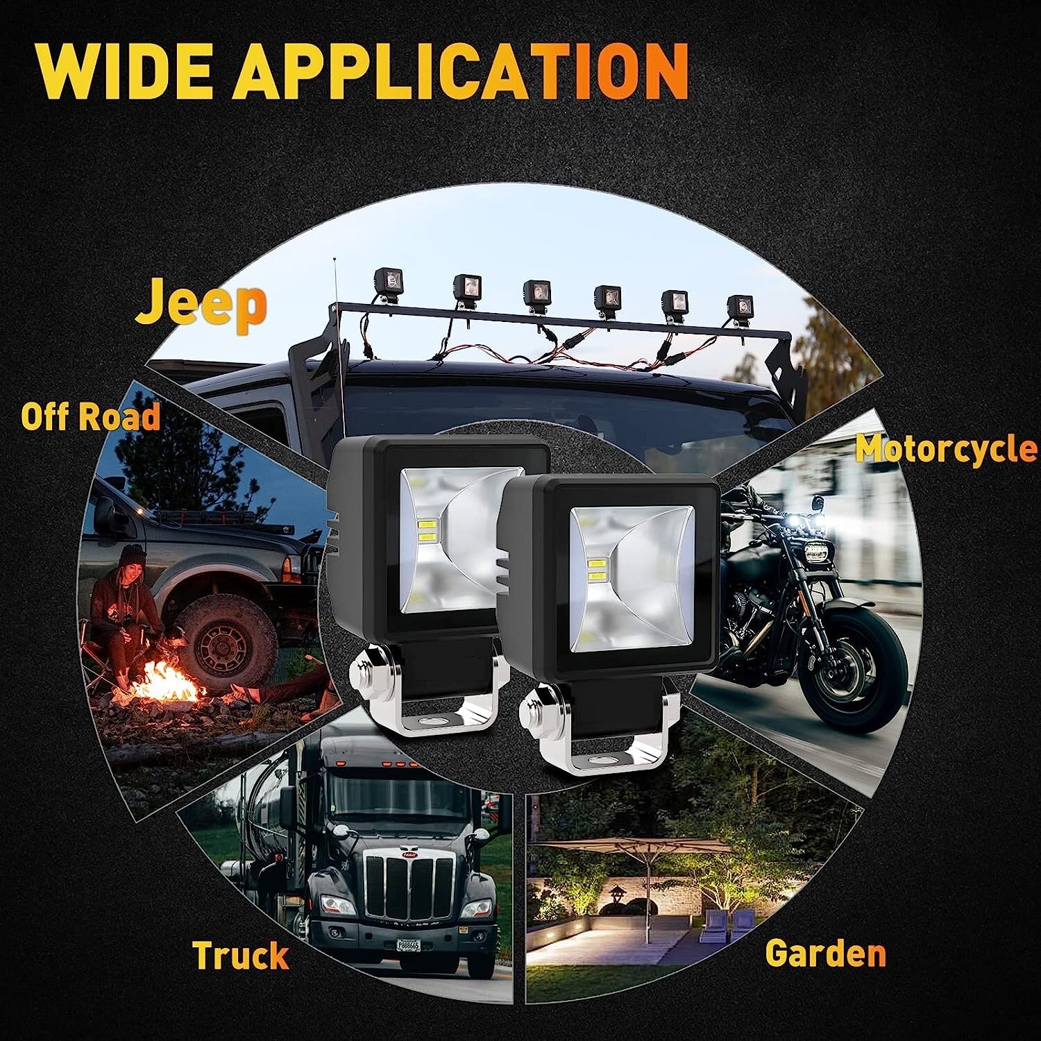 Set Led Faruri de ceata pentru motocicleta, ATV, UTV, RZR, Camioane ...