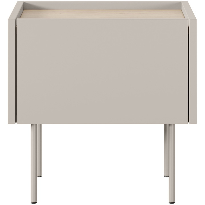 Set 2 noptiere Woodmood Delia, 45x40x45 cm, 1 sertar, culoare casmir ...