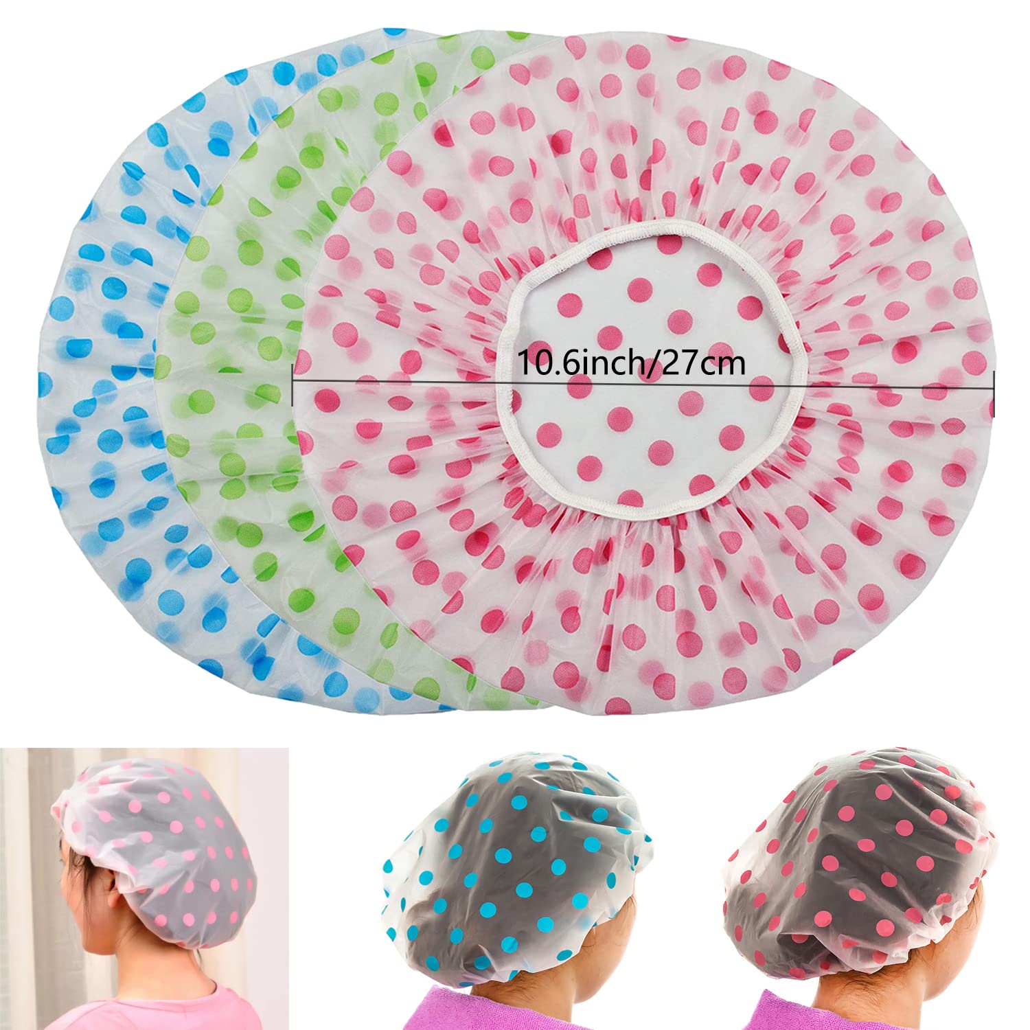 Set 6 casti pentru dus, JENUOS®, EVA, 28cm, cu banda elastica ...