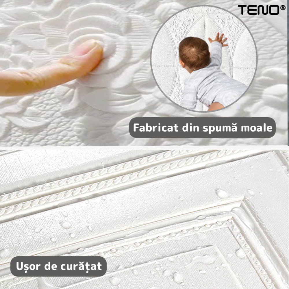 Set 10x Tapet 3D Teno®, suprafata acoperire 4.9 mp, autoadeziv, Model ...