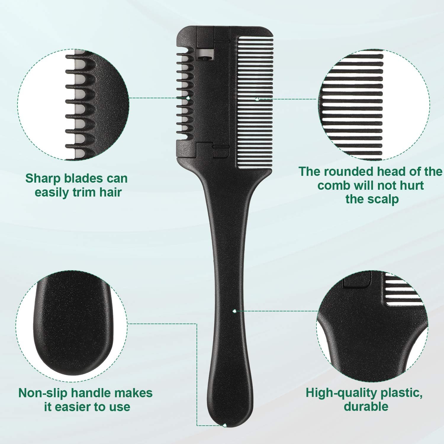 Pieptene dublu cu trimmer, Negru - eMAG.ro