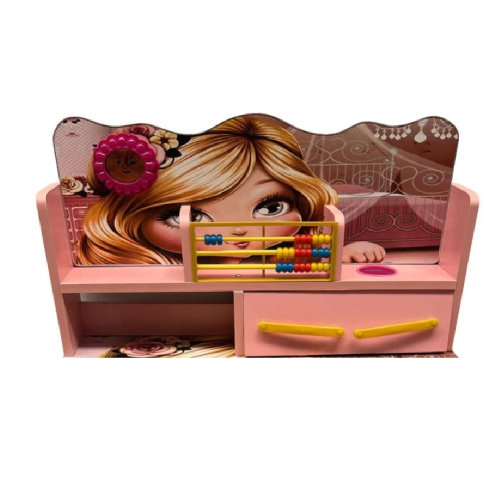 Birou cu scaune si sertar pentru copii, reglabile, printesa, roz - eMAG.ro