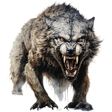 Sticker decorativ, Lup- Horror, Gri, 68 cm, 8396ST-9 - eMAG.ro