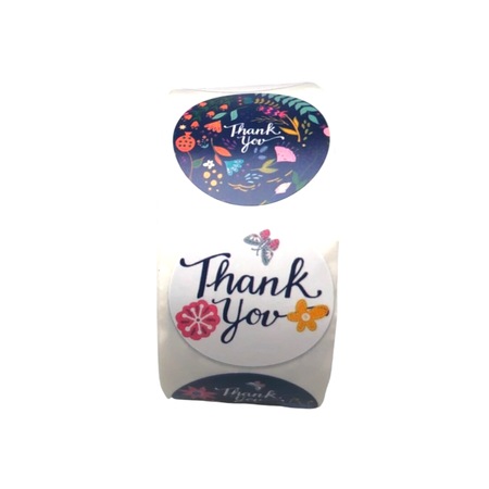 Sticker autocolant, rola 500 etichete, Thank You, diametru 2.5 cm - eMAG.ro