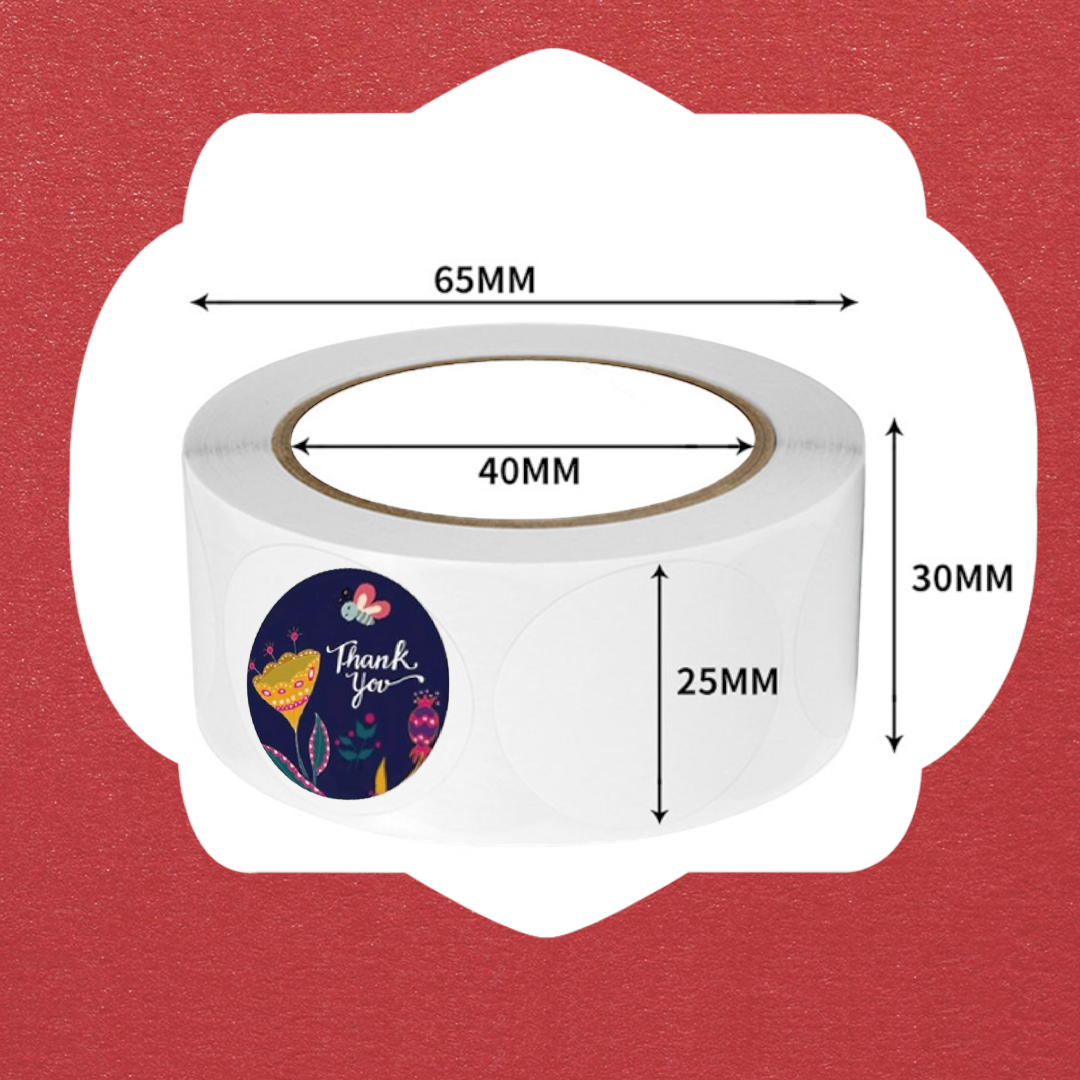 Sticker autocolant, rola 500 etichete, Thank You, diametru 2.5 cm - eMAG.ro