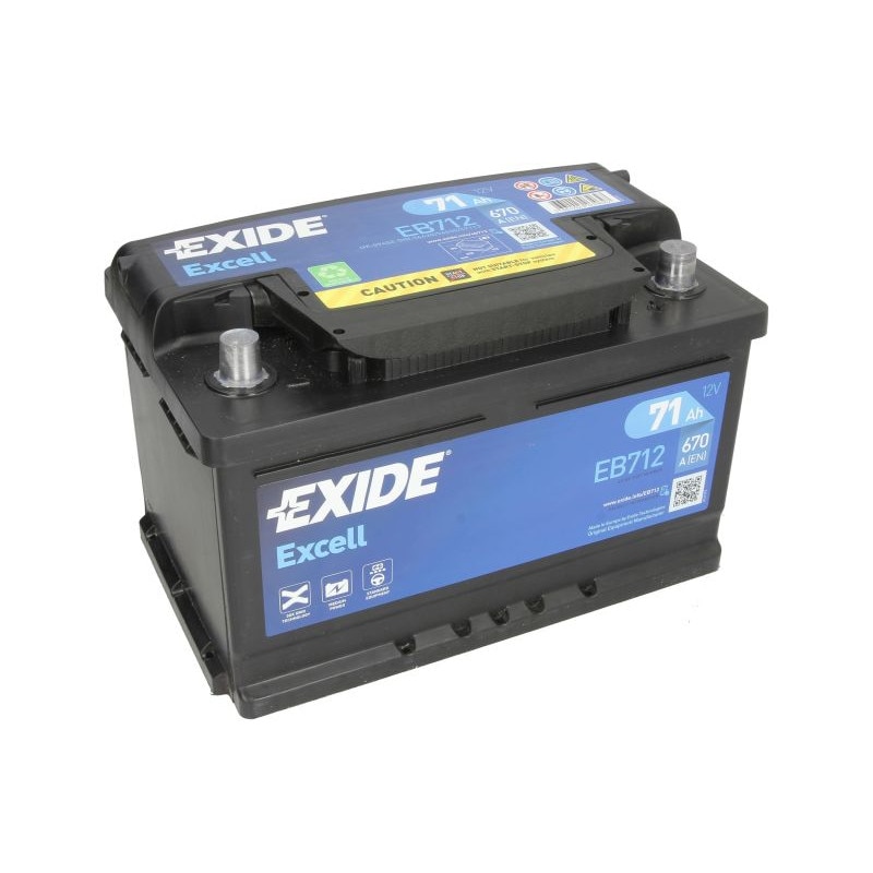EXIDE akkumulátor 12V 71Ah/670A EXCELL (R+ en) 278x175x175 B13 (start ...