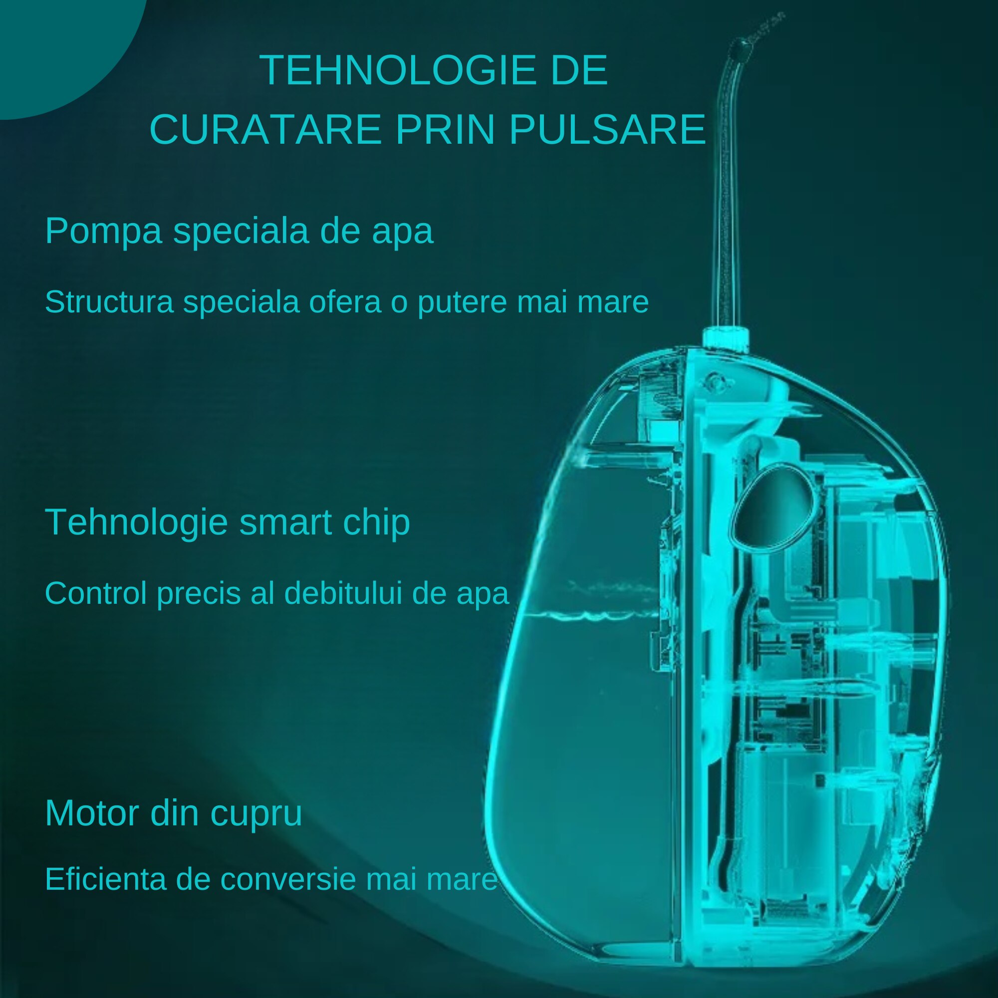 Орален иригатор за орален душ, YOTEP, мини, преносим, сгъваем, 3 режима ...