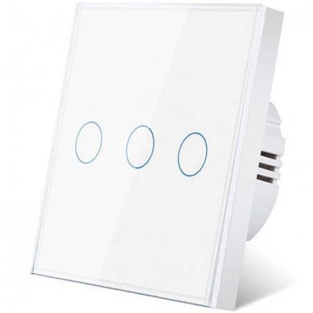 Intrerupator touch iUni 3F, Sticla Securizata, LED - eMAG.ro