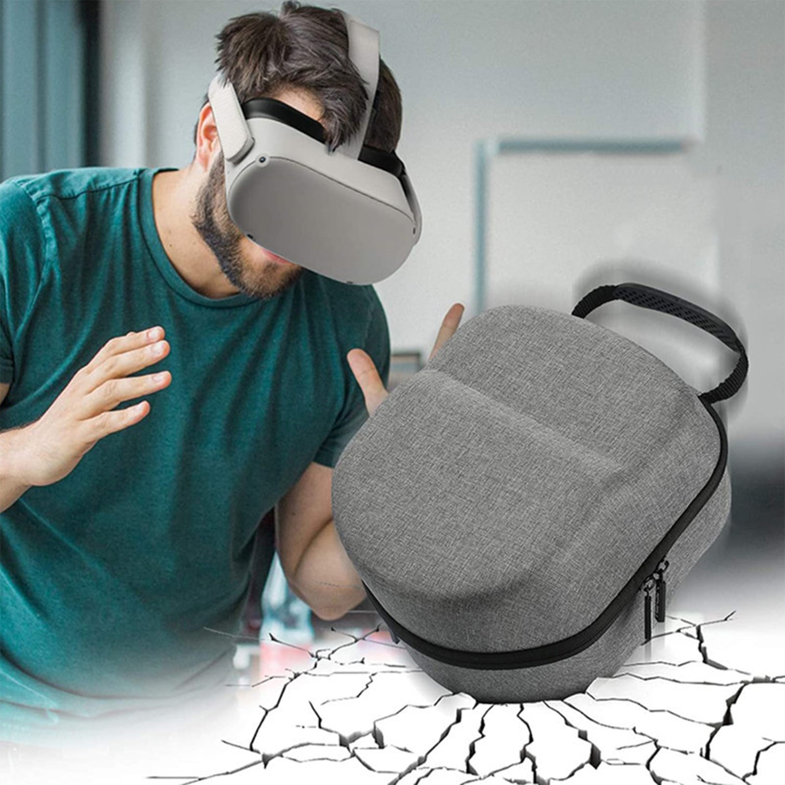 Cutie pentru transport pentru ochelari VR Oculus Quest 2, Darklove, Cu ...