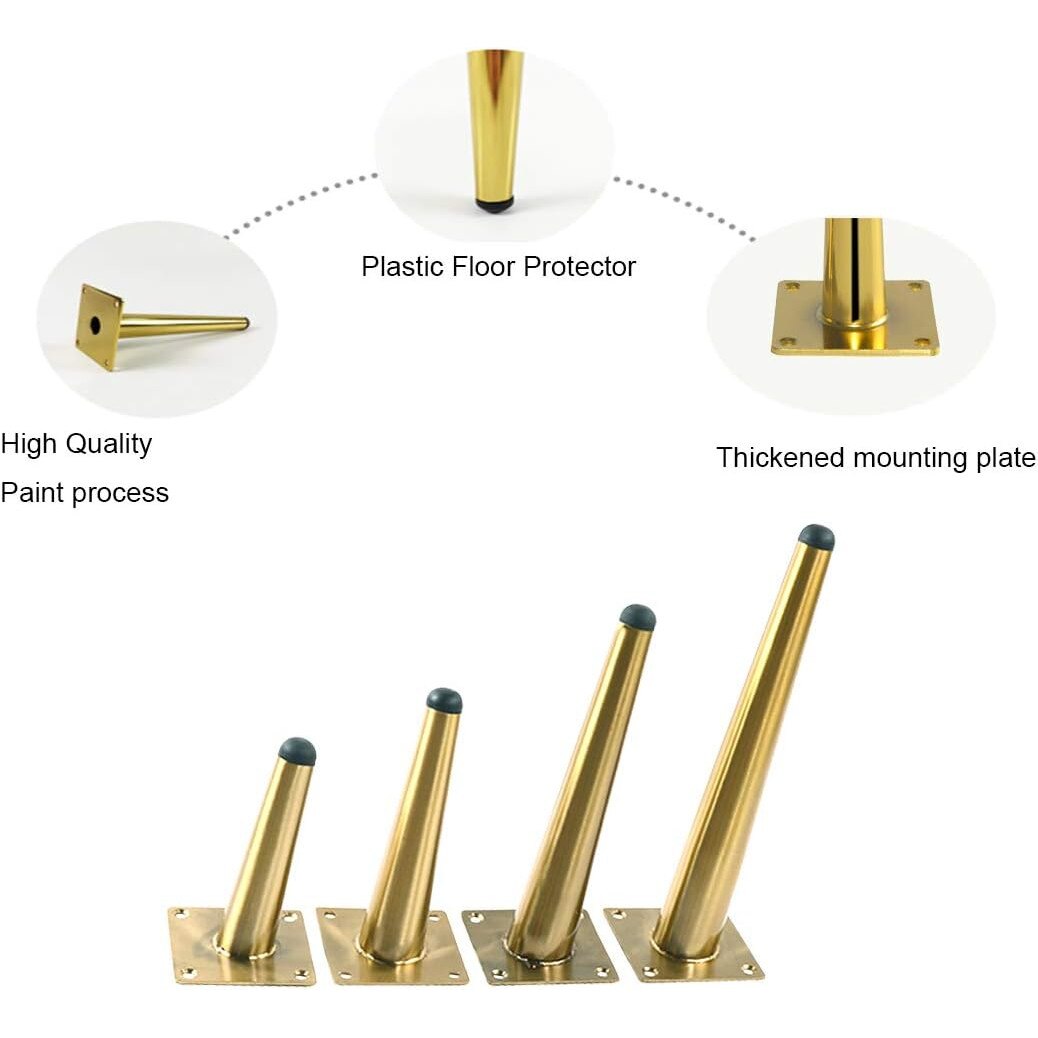 Set 4 picioare mobilier, Fier, 10 cm, Auriu - eMAG.ro