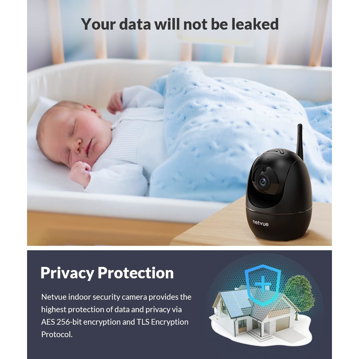 Camera de securitate pentru interior Netvue Orb Cam 1080P FHD 2.4GHz ...