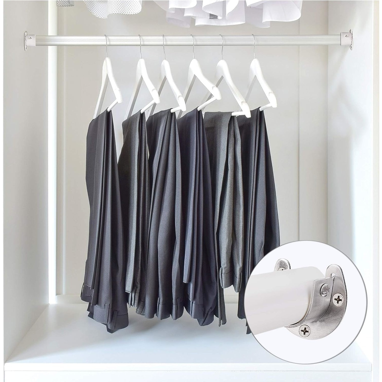 Set 4 suporturi bara umerase, Inox, 25 mm, Argintiu - eMAG.ro