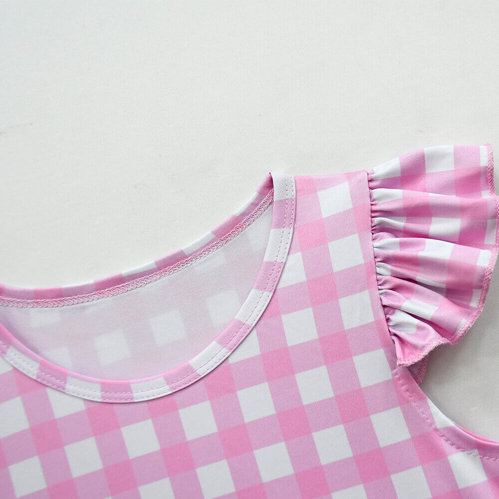 Rochie Cosplay pentru copii Barbie in carouri, Party Chili®, maneci ...