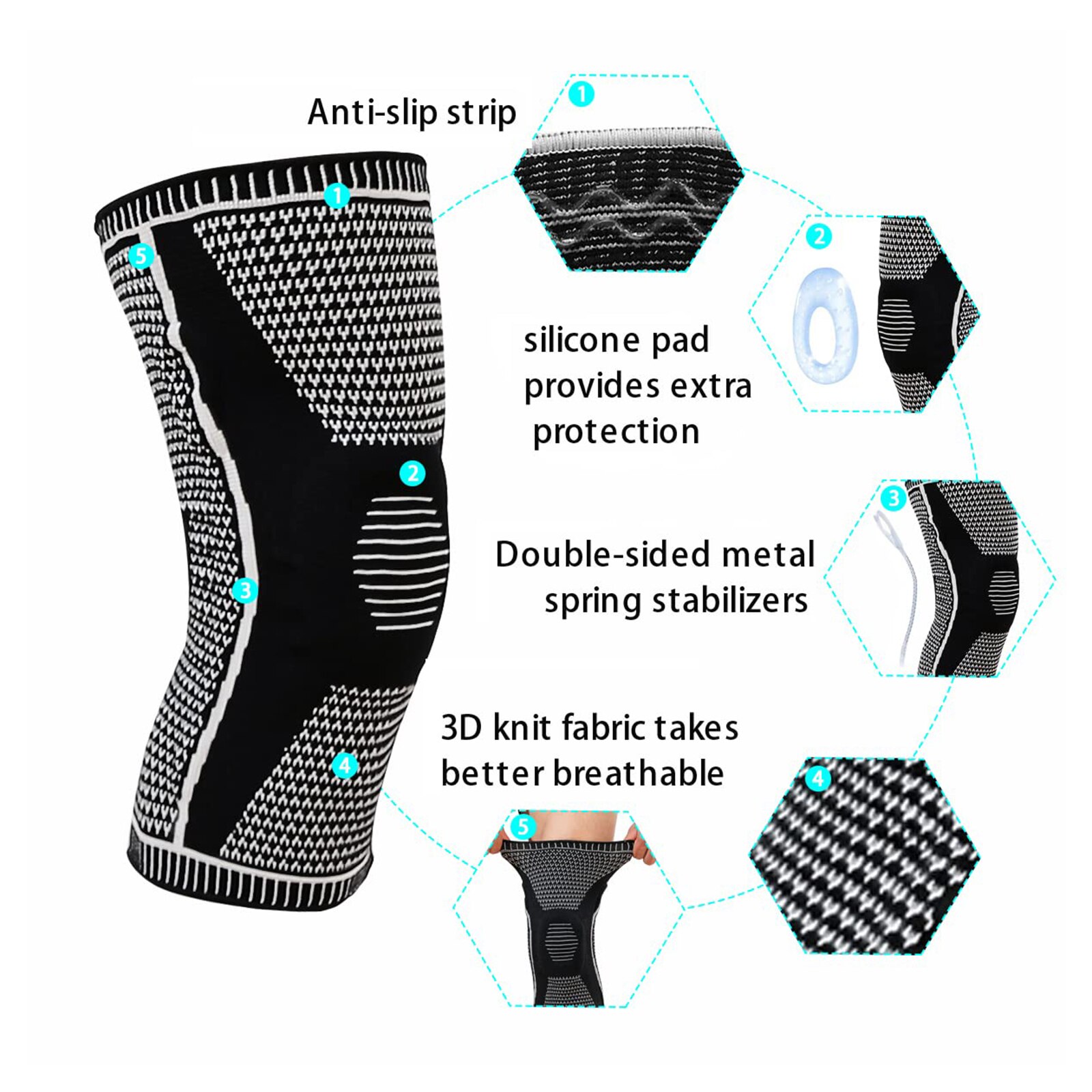 Set 2 genunchiera, zggzerg, cu Arcuri Metalice, Pernita Silicon, din ...