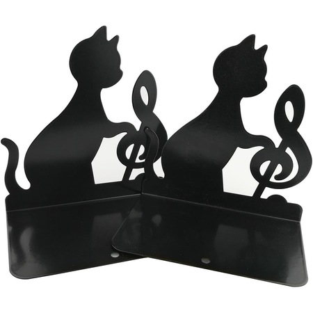 Set 2 x Suport carti, Metal, Negru - eMAG.ro