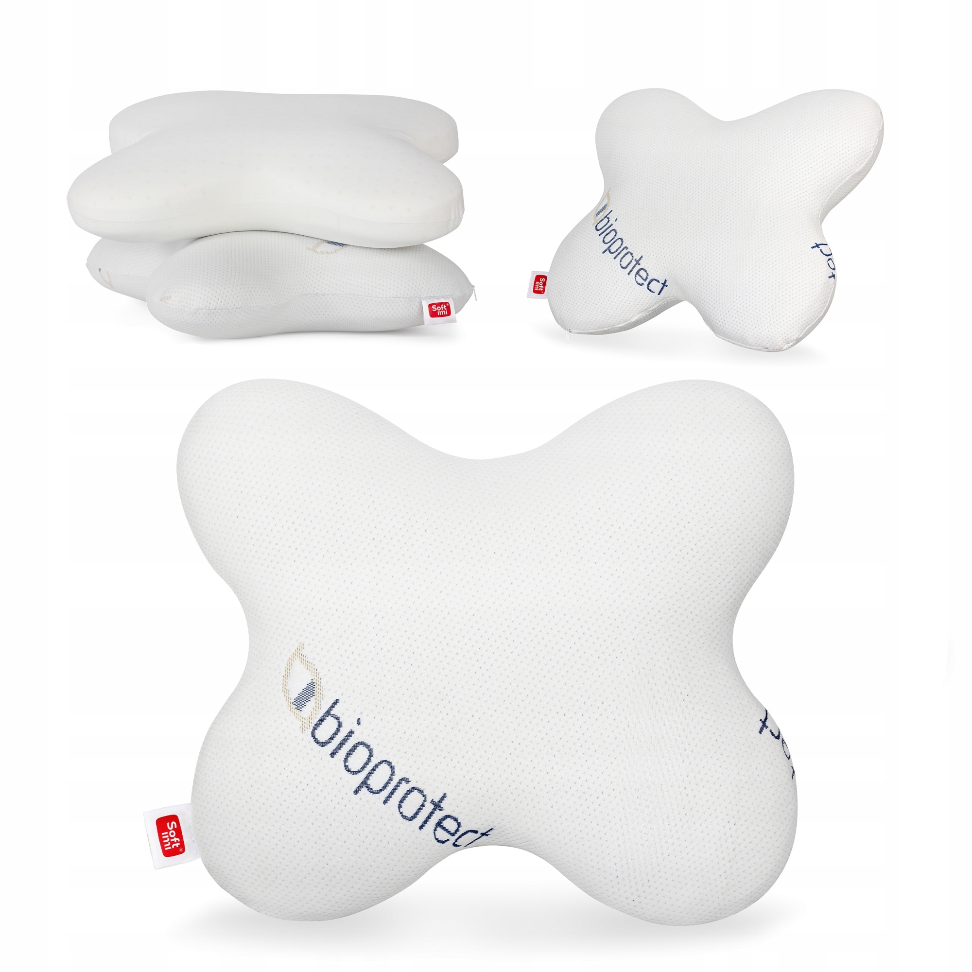 PERNA ORTOPEDICA PENTRU ADORMIT, SOFTIMI, Model fluture, Alb - eMAG.ro