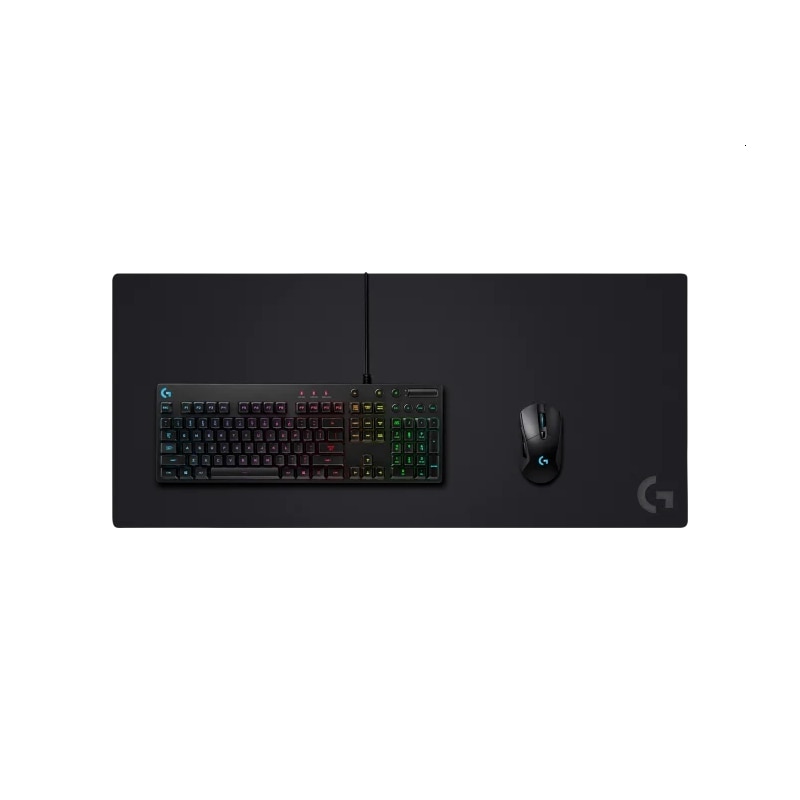 Mousepad gaming, Logitech, Material textil/Cauciuc, 90x40x0.3 cm, Negru ...