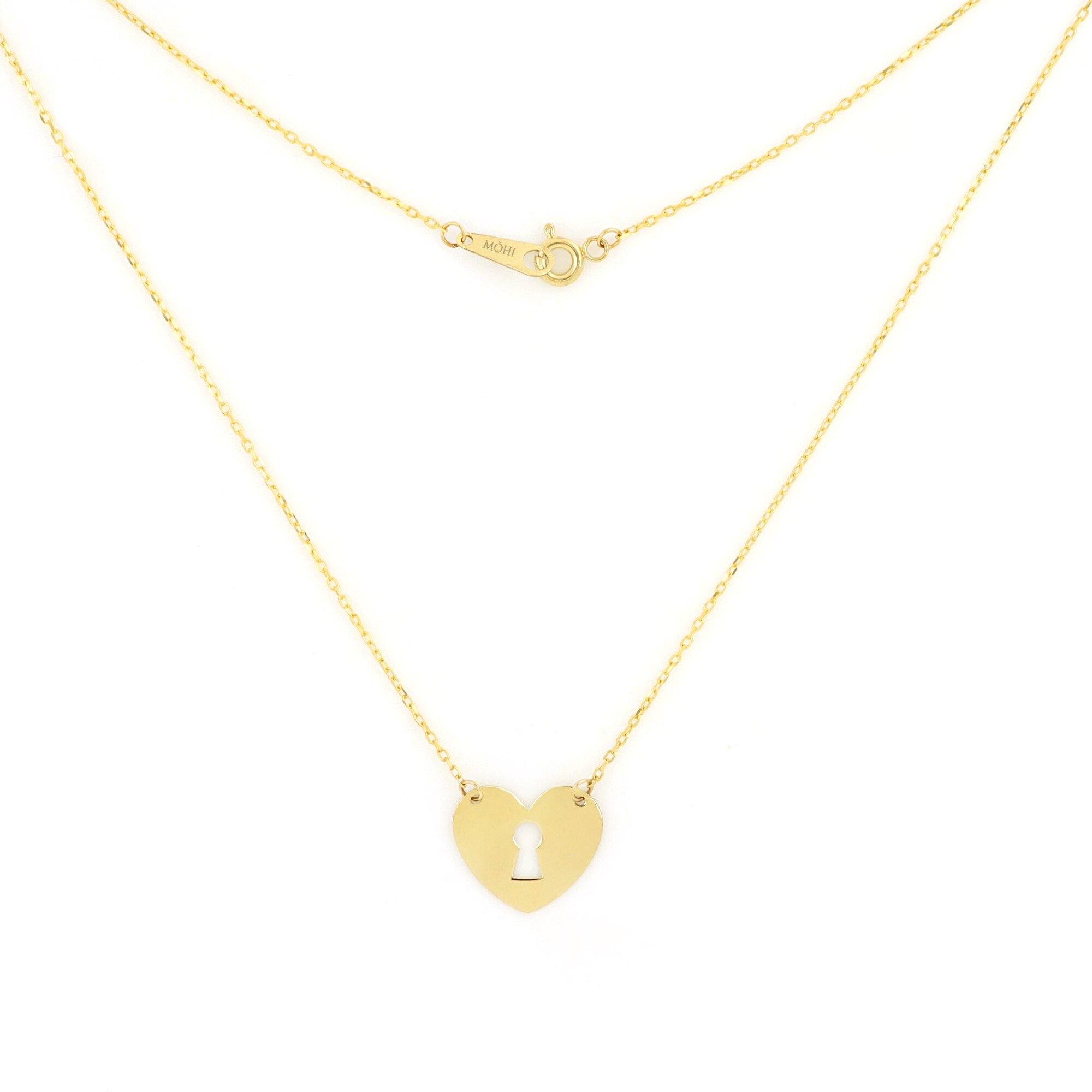 Lant cu pandant inima perforata, aur 14k - eMAG.ro