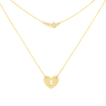 Lant cu pandant inima perforata, aur 14k - eMAG.ro