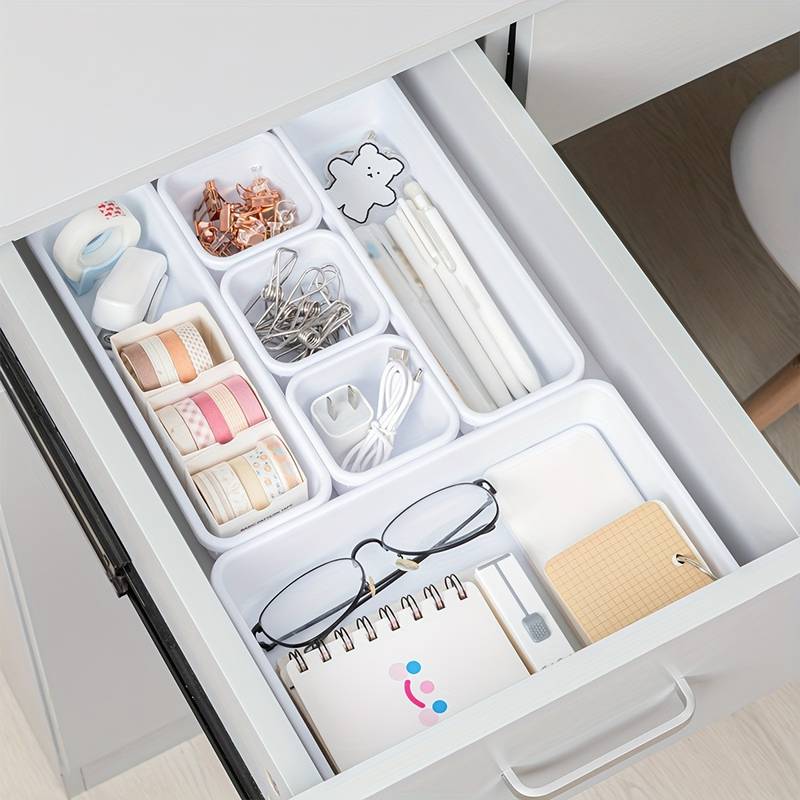 Set 8 piese organizare sertar, OPENHOME, Alb - eMAG.ro