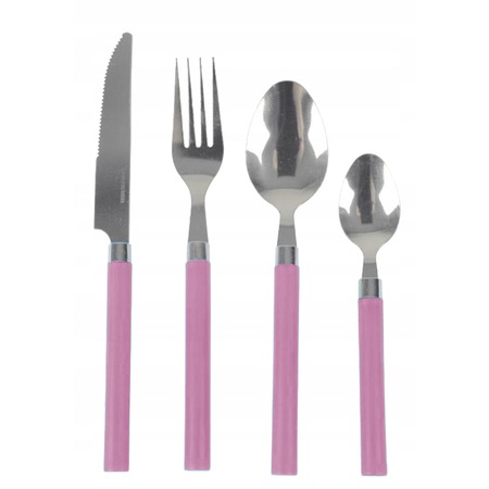 Set de tacamuri, OPENHOME, Plastic, Roz/Argintiu - eMAG.ro